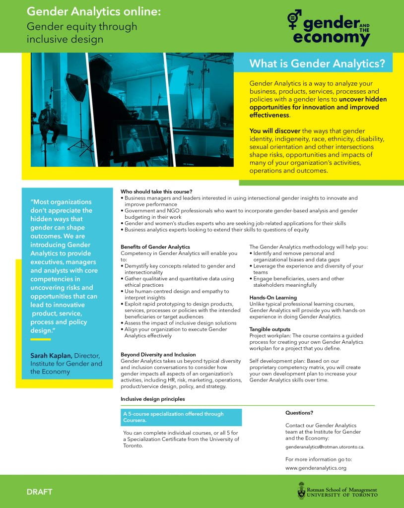 Gender Analytics Online Program: Gender equity through inclusive design ...